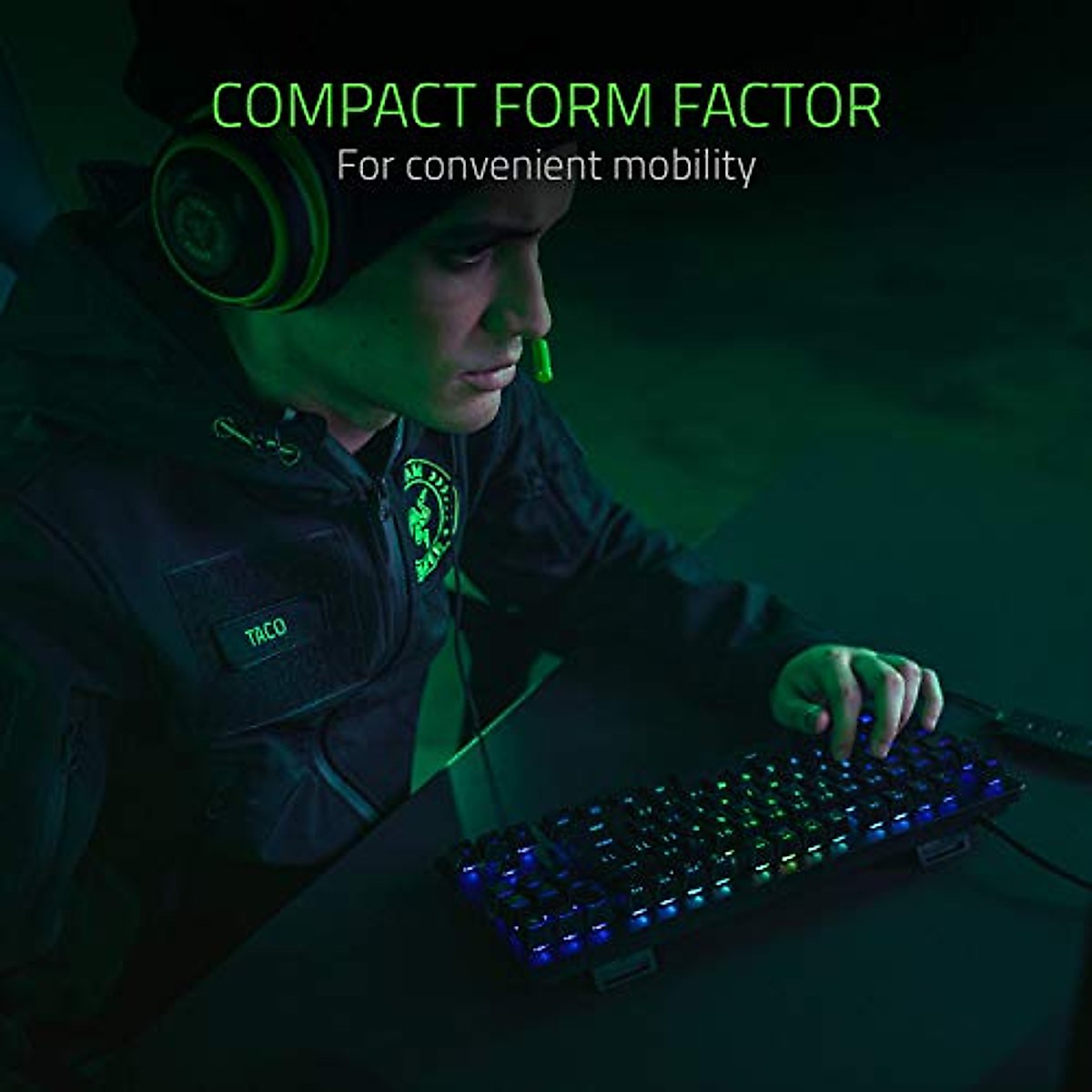 Razer Huntsman Tournament Edition TKL Tenkeyless Gaming Keyboard: Fast Keyboard Switches - Linear Optical Switches - Chroma RGB Lighting - PBT Keycaps - Onboard Memory - Classic Black