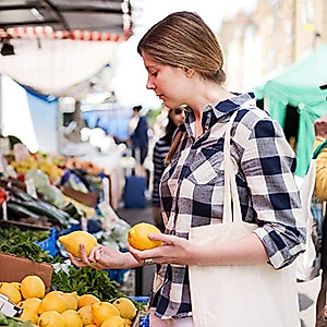 M-Aimee Canvas Craft Tote Bags - 10 Pack 13"x10" Fabric Blank Tote Bags, Natural Cotton for DIY Crafts, Gift Bag and Wedding, Birthday, Shopping, or Reusable Grocery Bag