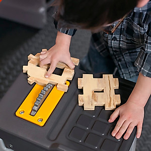 Step2 Pro Play Kids Workshop with Utility Bench, Indoor/Outdoor Tool Bench for Children, Interactive Play with Sounds, Made of Durable Plastic, Includes 76 Piece Toy Accessories, Toddlers 3+ Years Old