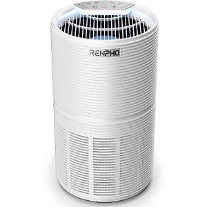 RENPHO Large Room Air Purifier 960 Ft², Air Quality Monitor, Smart Auto/Sleep Mode, True HEPA Filter, Home Air Purifier for Smokers Pet Hairs Pollen Dust Eliminator, 100% Ozone Free,Timer,Safety lock