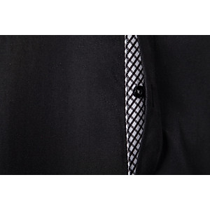 MUSE FATH Men's Camisas De Vestir Para Hombres-Casual Long Sleeve Church Shirt-Button Up Wedding Dress Shirts-Black Diagonal-XL