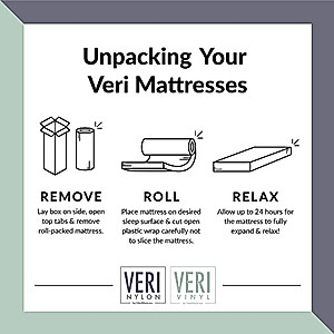 Veri Vinyl Premium Fluid Proof Camp Mattress – Twin (36”x76”x6”) Urine and Stain Resistant Camping, Shelter, RV, Boating, Dorm Incontinence Mattress