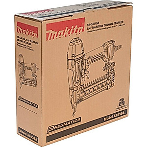 Makita AT638A 1/4" Narrow Crown Stapler, 18 Ga,