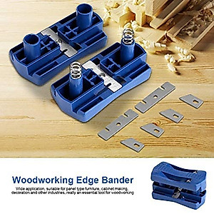 Banding Trimmer, Edgeband Cutter Tools Trimmer for Plywood Melamine Wood Double Veneer Trimmer Cabinet Wood Trimming Woodworking Tool Fit Width Range 15-40mm Thickness Below 0.5mm