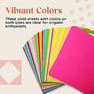 Origami Paper - 1100 Sheets - Double Sided 6x6 inches Origami Squares - 15 Vibrant Colors - Origami Set for Kids - Easy Fold Origami Papers for Arts & Crafts - Quality Paper Origami Sheets