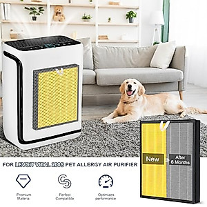 2Pack Vital 200S True HEPA Filters Replacement for LEVOIT Vital 200S Pet Allergy Air Purifier, H13 Grade Ture HEPA Filter and High-Efficiency