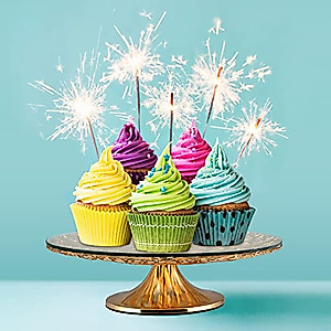 MDLUU Glass Cake Stand 11.6 inch, Cake Platter Pedestal, Dessert Server Display for Wedding, Party, Birthday(Metal Branches Pattern)