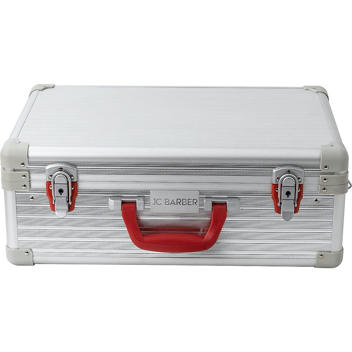 JC Barber 6 Clippers Sliding Tray Hard Travel Storage Case Organizer for Hair Stylist Supplies Combs Shears Trimmers Scissors. Professional Barber Travel Suitcase. Salon Hair Cutting Grooming Kit