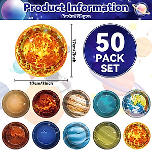 Naozinebi 50Pcs Solar System Party Plates Outer Space Theme Party Supplies Galaxy Party Planet Dessert Paper Plates for Kids Space Solar System Planets Baby Shower Party Birthday Party Decoration