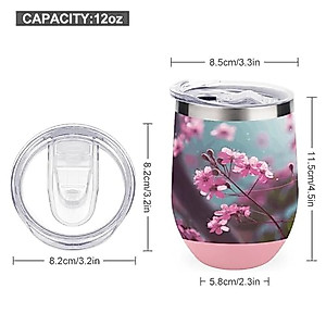 WYUSPGK 304 Stainless Steel Insulated Cup, Small Flowers Print Smooth Rim, Durable & Reusable - Perfect for Office, Home, And Travel