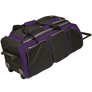 Travelers Club Xpedition 30 Inch Multi-Pocket Upright Rolling Duffel Bag, Purple, 30" Suitcase