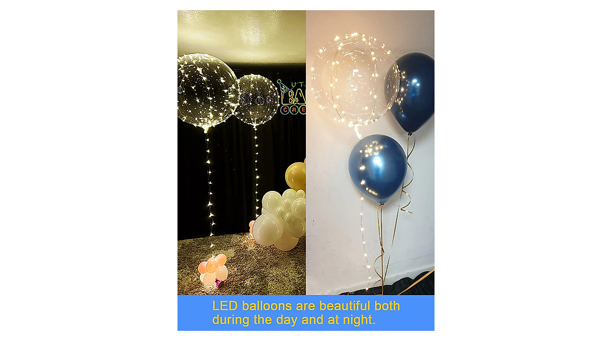 Glow in the Dark LED Balloons for Parties - 10 Pack Bright & Easy to Use