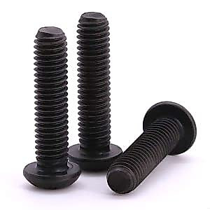 M8-1.25 x 16mm (12 PCS) Button Head Socket Cap Screws, Black Oxide Finish, 10.9 Grade Alloy Steel, Full Thread, Coarse Thread, ISO7380