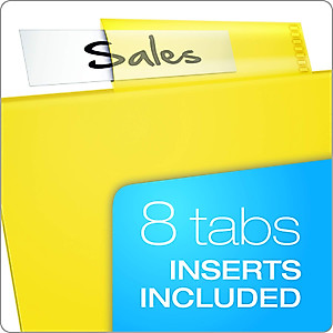 Oxford Expanding Plastic Binder Dividers, Flexible Front Pockets Expand 1/4", 8 Tab, Insertable Multicolor Tabs, Letter Size, 3 Sets (89605)