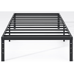 NEW JETO Metal Bed Frame-Simple and Atmospheric Metal Platform Bed Frame, Storage Space Under The Bed Heavy Duty Frame Bed, Sturdy Twin Size Bed Frame, 18 Inch, Twin