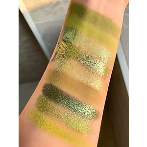 MAEPEOR Olive Green Eyeshadow Palette 9 Colors Stunning Matte Glitter Eyeshadow Palette Longlasting Waterproof Shimmer Eye Shadow for Girls and Women (Set 5, Olive Green)