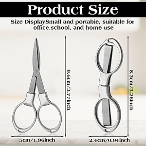 2Pcs Folding Scissors Stainless Steel Mini Scissors 8.3x 2.4cm Safe Portable Small Scissors for Sewing Paper Cutting