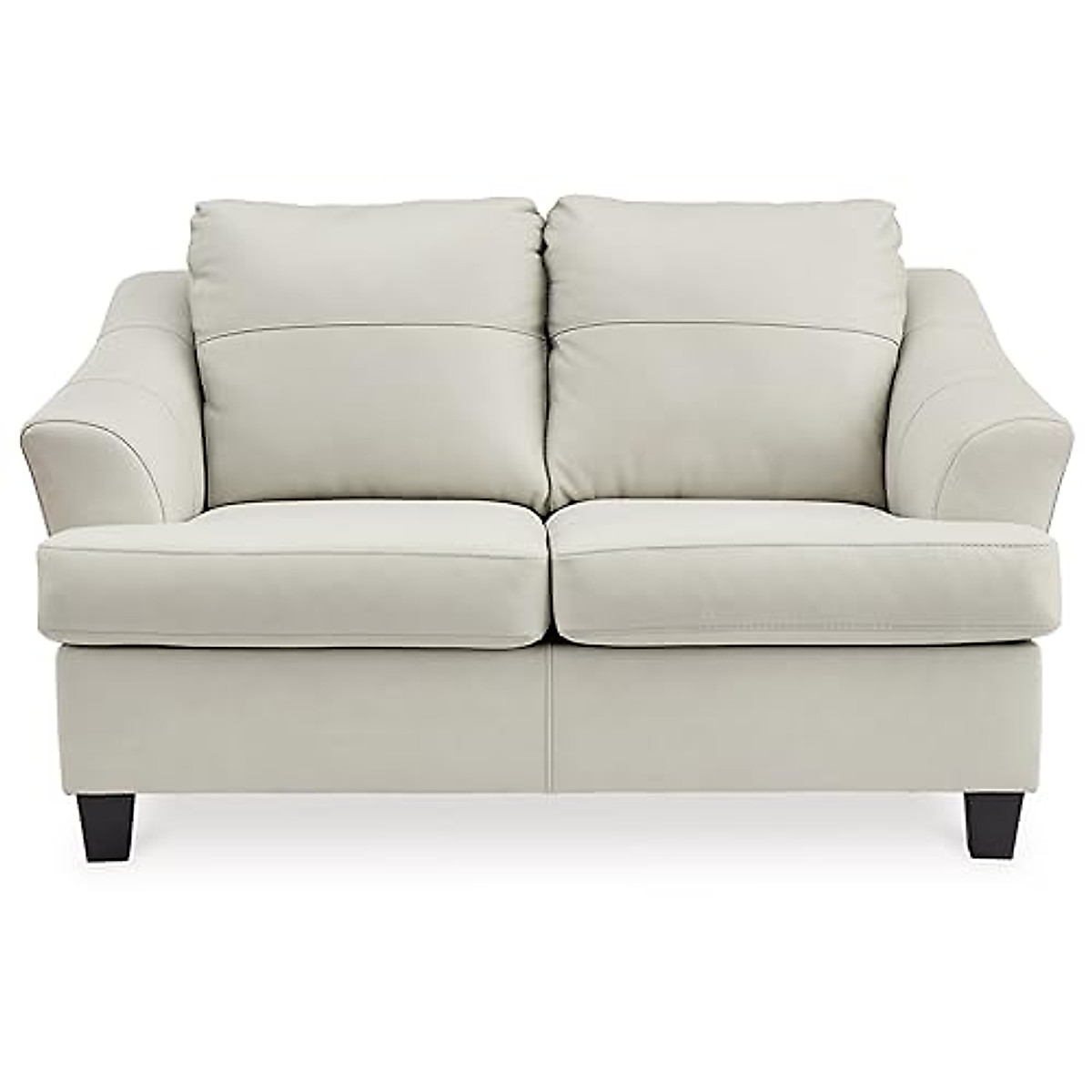 Signature Design by Ashley Genoa Modern Leather Match Loveseat, White