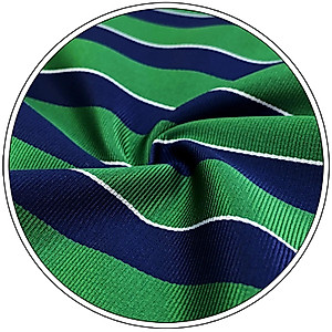 S&W SHLAX&WING Men's Ties Necktie Green Blue Stripe Classic Size 57.5"