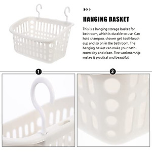 Zerodeko 3Pcs Plastic Hanging Shower Baskets, Waterproof Shower Caddy with Hooks, Storage Hanger Baskets Bathroom Sundries Holders Kitchen Cabinet Organizer Basket