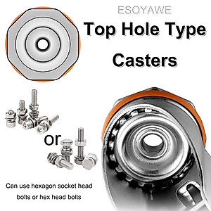 3inch 4inch 5inch TPR Thermoplastic Rubber Swivel Caster Wheel Set of 4, Dual Locking No Noise Casters with Brakes, Furniture Trolley Workbench Replacement Caster