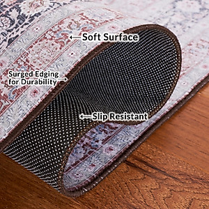 SAFAVIEH Tucson Collection Area Rug - 6' x 9', Rust & Sage, Persian Medallion Design, Non-Shedding Machine Washable & Slip Resistant Ideal for High Traffic Areas in Living Room, Bedroom (TSN191P)