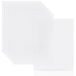 Phinus 7 Pieces 7 Count Plastic Canvas,10.5" x 13.5" Plastic Canvas Sheets, Plastic Mesh, Plastic Mesh Sheet, Eye Mesh for Embroidery, Knit Crochet Projects, DIY Handicraft, Make Dividers