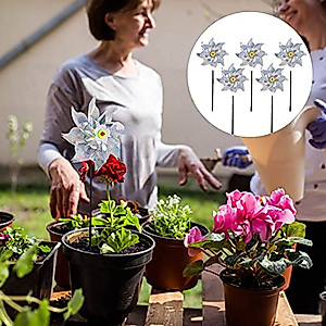 BESPORTBLE 5Pcs Reflective Pinwheels Bird Blinder Pinwheels Pinwheel Bird Deterrent Silver Holographic Windmills Keep Birds Away for Farm Garden Yard