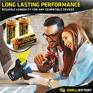 10X 3.0V Exell EB-CR123A Lithium Battery |Highest Capacity ON The Market 1700mAh| Fits Night Optics USA, Pulsar, Night Vision Replaces EL123AP, VL123A, 123-SANYO, 5018LC, 6205, BR2/3A, CR123, CR123-2