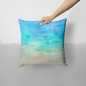 iiRov Blushed Mint 32 Absorbed Watercolor Texture - Custom Decorative Home Decor Indoor or Outdoor Throw Pillow Cover Plus Cushion Set for Sofa, Bed or Couch (Pillow CASE Cover Plus Cushion)