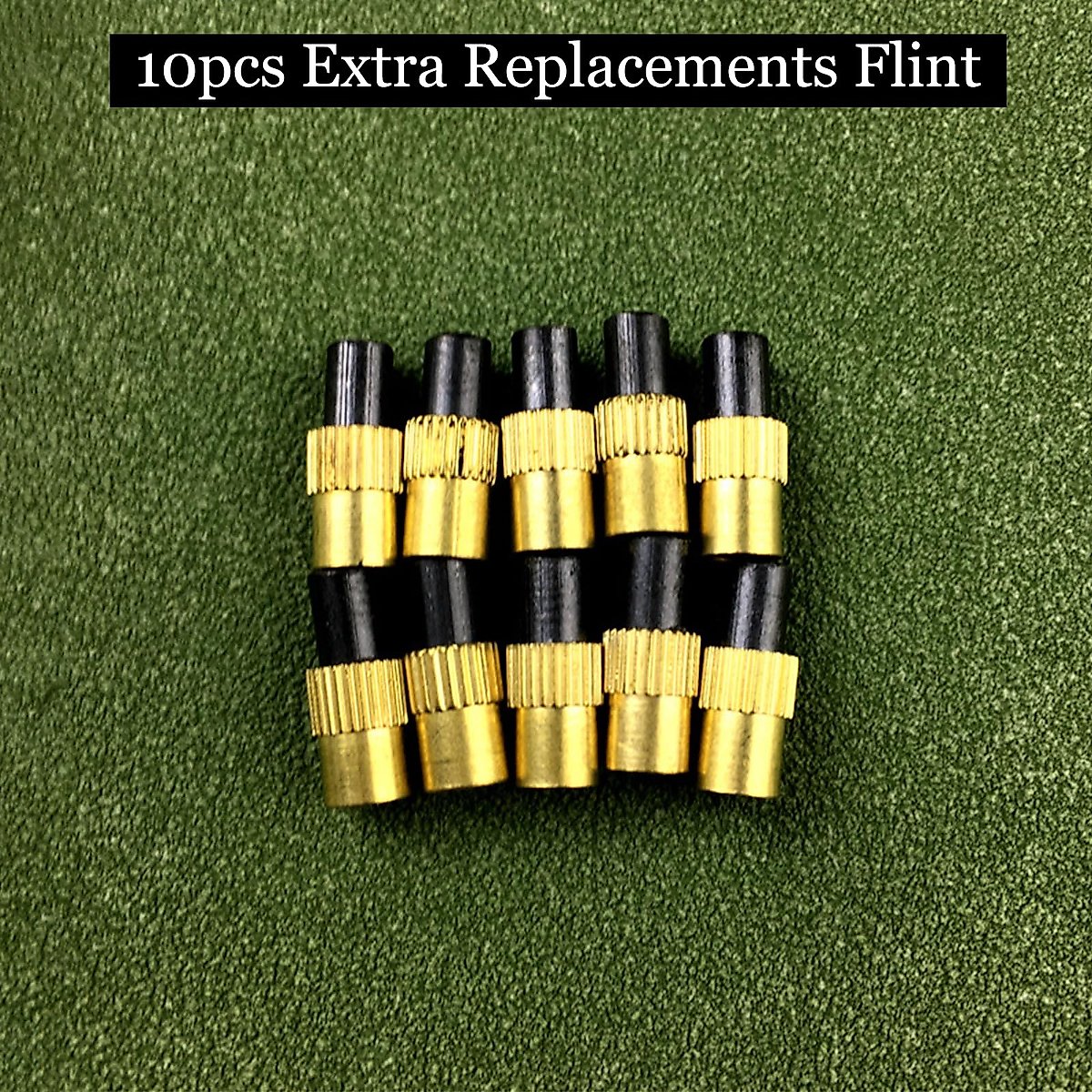 Flint Striker, 2pcs Flint Spark Lighters with 10 Extra Flint Replacements, Square and Round Nickel-Plated Steel Torch Strikers, Creative Igniter Flints for Welding Brazing Soldering,Camping,Lover