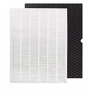 Nispira 116130 5500-2 Air Purifier Replacement Filter H for Winix 5500-2 AM80 True HEPA Activated Carbon 16.25 L x 12.5 W x 1.5 TH, 2 Sets
