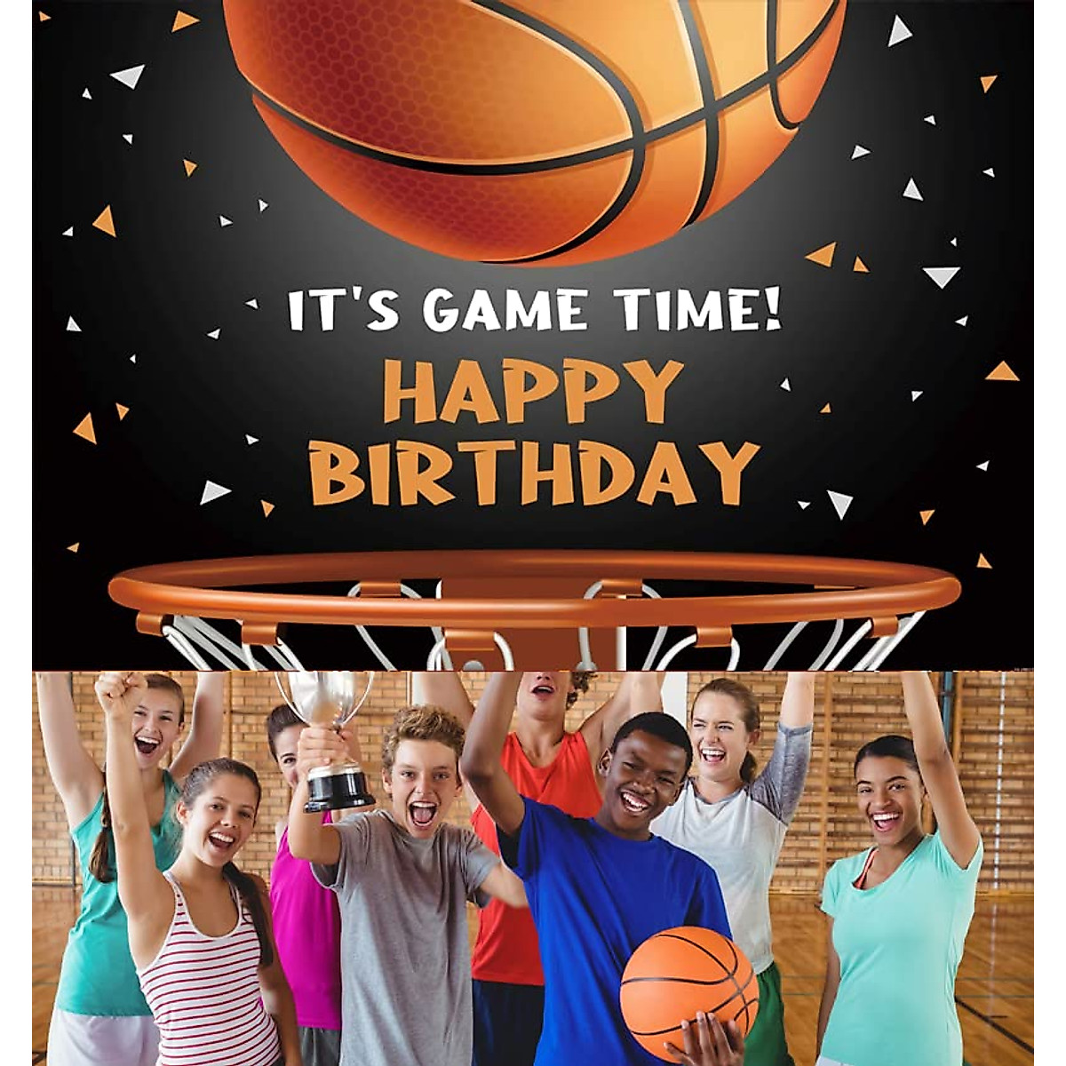 Basketball Happy Birthday Backdrop Decorations Basketball Happy Birthday Banner Basketball Birthday Photo Background for Home Indoor Outdoor Birthday Party Decorations Supplies 70.8 x 47.2 Inch
