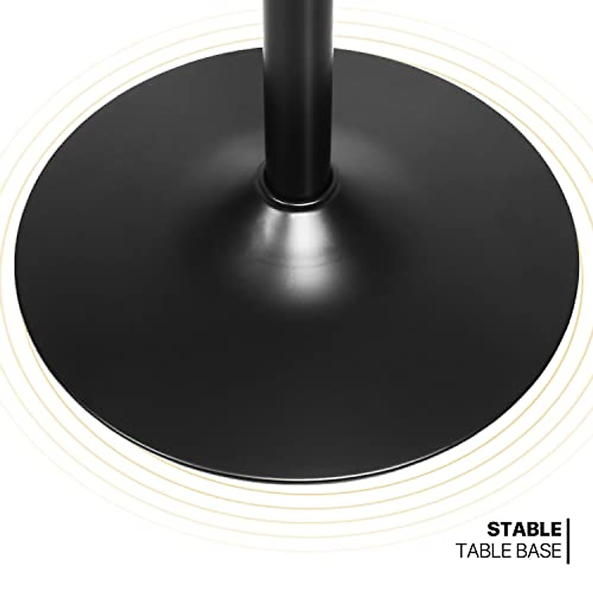 MoNiBloom Pub Round Table Silver Stripe Top with Black Leg and Base, 27.5"- 36"" Height Adjustable with 360° Swivel, Modern Cocktail Bistro Table for Dining Bistro Cafe Home Bar, 23.5" Diameter