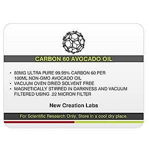 Carbon 60 Buckminsterfullerene in Non-GMO Avocado Oil 80mg/100ml Bottle C60