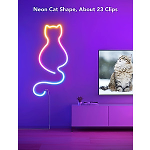 Govee RGBIC Neon Rope Light Mounting Brackets H1000, RGBIC Rope Light Clips, WiFi Neon Lights Holders 20pcs for Neon Rope Light Models H61A0, H61A2, H61A5, H61A8（Not Support H61D3 & H61D5)