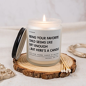 Uniizone Birthday Gift Ideas for Mom, Joke Mom Gifts Dad Gifts for Birthday Christmas, Funny Mother's Day Candle from Daughter, Son, Gag Valentines Gifts for Parents Bonus Step Mom