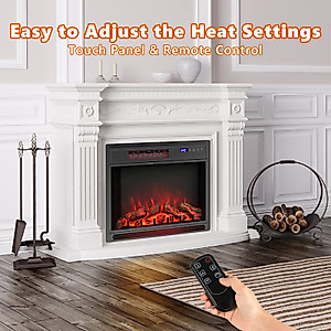 ARLIME 25 Inch Electric Fireplace Inserts in-Wall Recessed and Freestanding Fireplace Heater, 1400W Electric Room Heater Indoor with 3D Adjustable Flame, Remote Control, Thermostat, and Timer