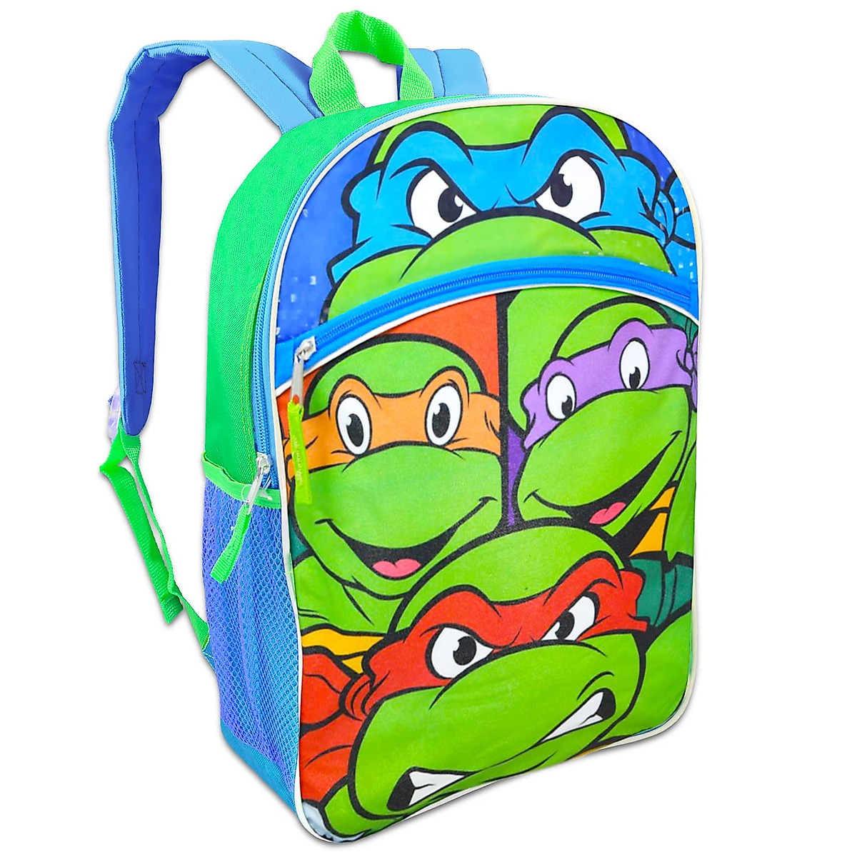 Teenage Mutant Ninja Turtles Backpack with Lunch Box - Bundle with 16” TMNT Backpack, Lunch Bag, Stickers, More | TMNT Backpack for Kids