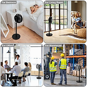 SONBION Standing Fan, Oscillating Pedestal Fan with Remote Control, Electric Fans for Home, Air Circulator Fan Floor Fan for Room Office Garage, Two Height Settings and Timer Function, Three Speeds