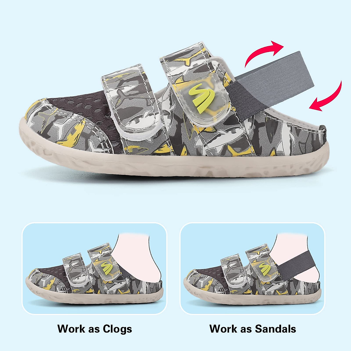 Spesoul Girls Boys Toddlers Water Sandals Kids Barefoot Quick Dry Beach Swim Sandals Slide Slippers Clogs Aqua Water Shoes Summer Sneakers for Pool Water Sports Outdoor Walking 6-6.5 Toddler