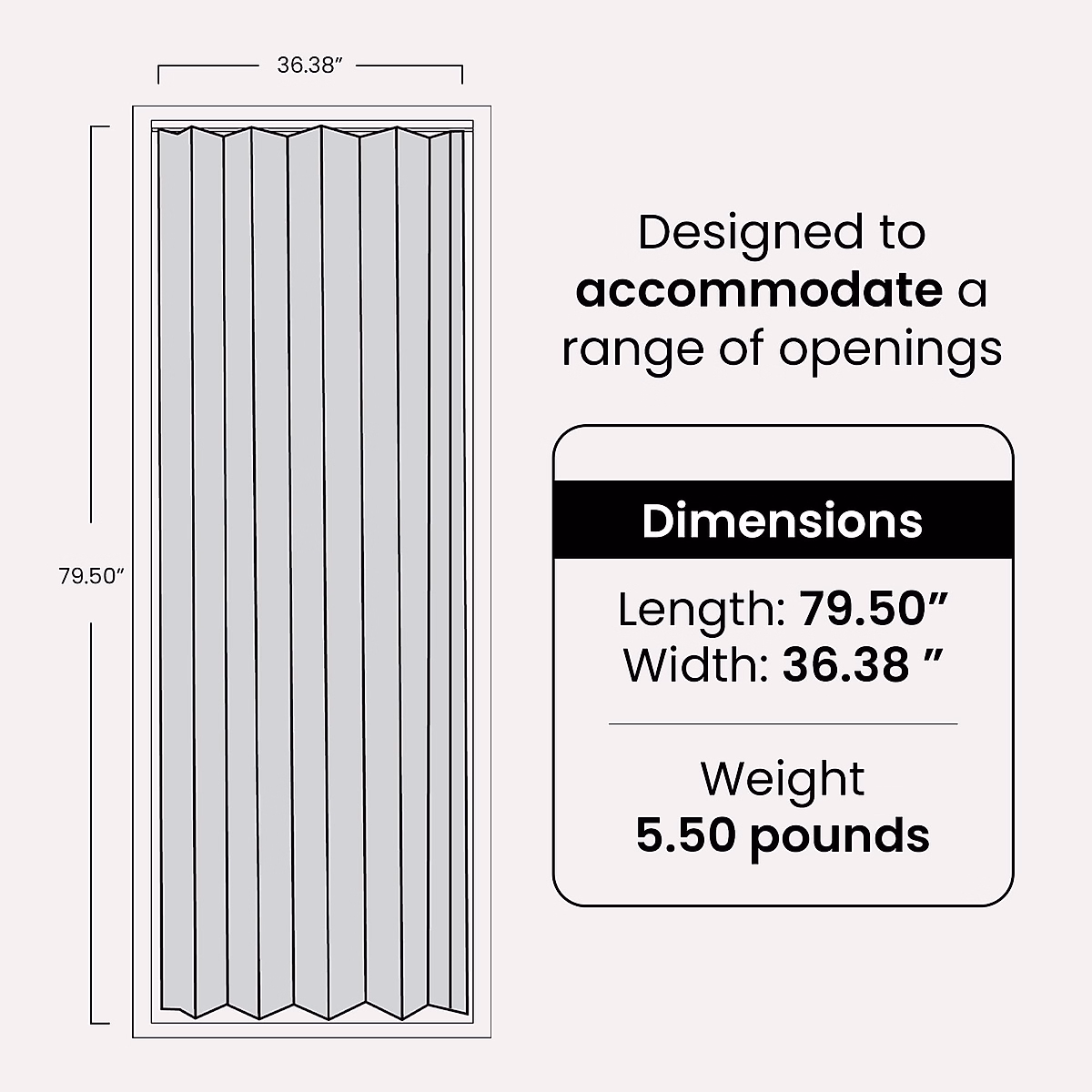 LTL Home Products Contempra Interior Accordion Door with Magnet and Accompanying Striker for Multi Fold Interior Doors, Sand White