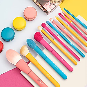 TEXAMO Makeup Brush Set for Powder, Contour, Blush, Highlighter, Eyeshadow, Eyebrow, Concealer, Blending, Premium Synthetic Makeup Brush with Pouch Set of 8, Blue