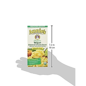 Annie’s Vegan Mac Rice Pasta and Cheddar Flavor Dinner with Organic Gluten Free Pasta, 6 OZ (Pack of 12)