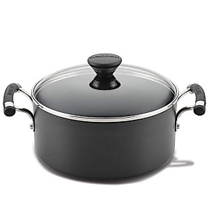 Circulon Acclaim Hard Anodized Nonstick Casserole Dish/ Casserole Pan / Dutch Oven with Lid - 5 Quart, Black
