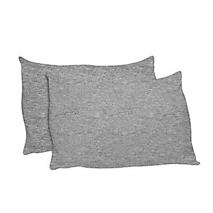 Betty Dain Stretch Jersey Universal Pillowcase - One Size Fits All Pillows, 100% Jersey Knit Cotton Pillowcase, Soft Covering for Standard and King Pillows, Zipper Closure, Gray, 2 Per Pack