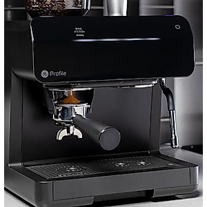 GE Profile Semi Automatic Espresso Machine + Steam Frother | Italian-Made 15 Bar Pump for Balanced Extraction | 15 Adjustable Grind Size Levels | WiFi Connected for Drink Customization | Black