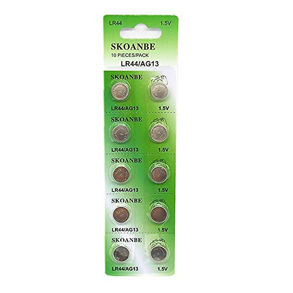 SKOANBE 10PCS AG13 LR44 303 A76 357 SR44 1.5V Battery Button Coin Cell Batteries