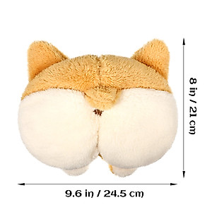 VOSAREA Tissue Box Cover Soft Adorable Corgi Butt Shaped Creative Storage Bag Hanging Pouch Tissue Box Wrapper Paper Organizer Dispenser for Car Home Bathroom Vanity Countertop Tabletop
