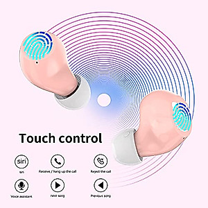 Pink Wireless Earbuds for Girls,Bluetooth Earbuds Hi-Fi Stereo Noise Cancellation Earphones 36H Playtime Bluetooth 5.0 Headphones Touch Control Waterproof Headset with Charging Case/Microphone (Pink)